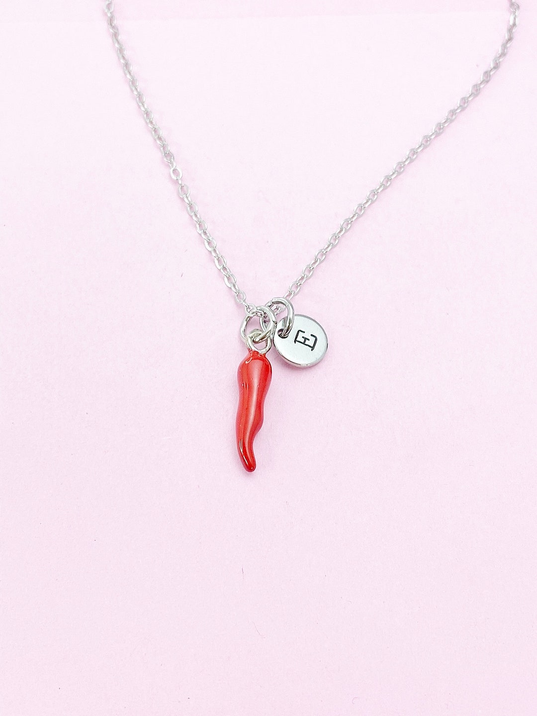 Silver or Gold Red Hot Chili Pepper Charm Necklace, AN1697 - Etsy