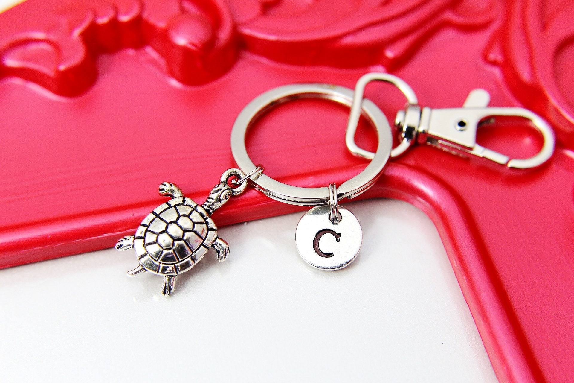 Tortoise Keychain Turtle Keychain Turtle Charm Personalized | Etsy