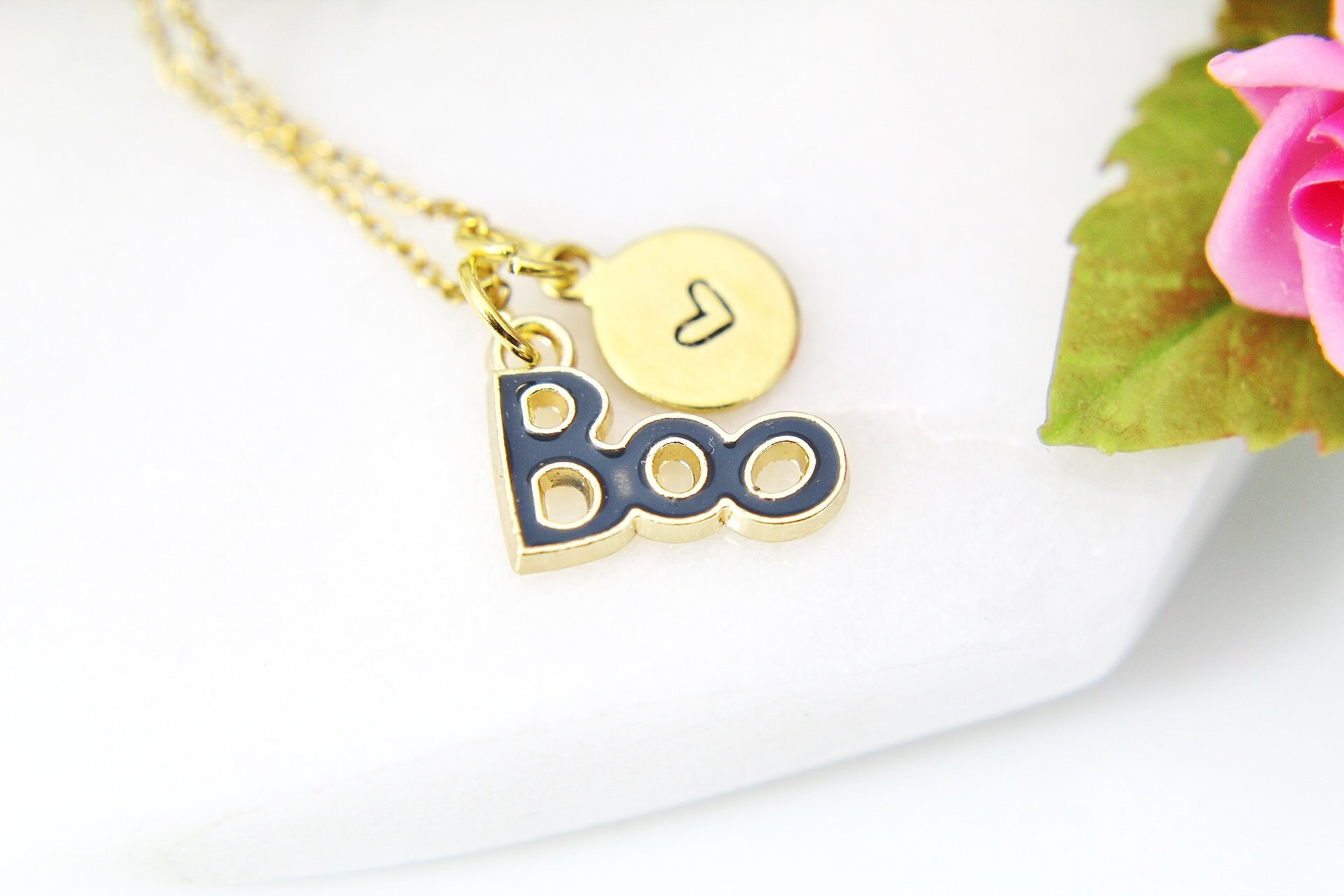 Boo Necklace Black Boo Charm Halloween Charm Halloween - Etsy.de