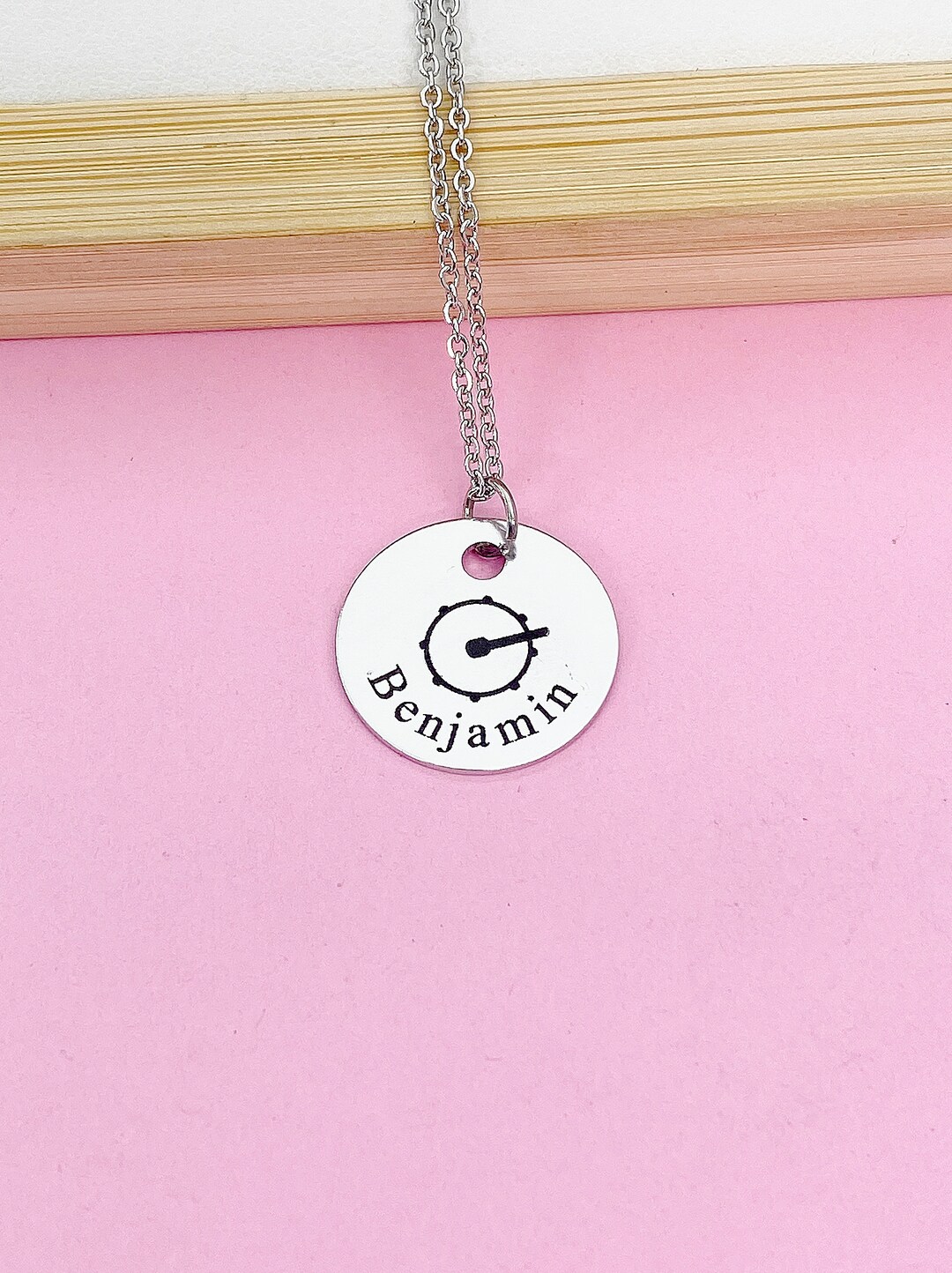 Silver Bass Drum Charm Necklace Music Instrument School Marching Band ...