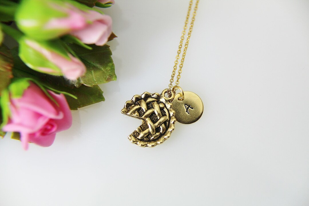 Pie Necklace, Gold Apple Pie Charm, Pumpkin Pie Charm Necklace, Pie ...