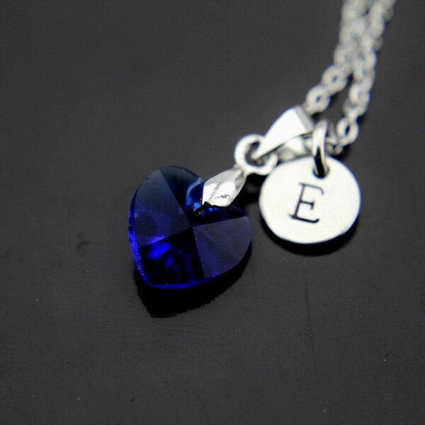 Blue Heart Necklace - Etsy