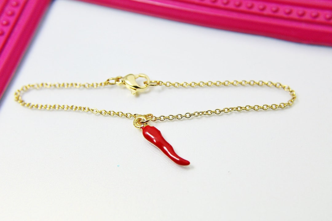 Gold Red Chili Bracelet Lebua Jewelry N1697C - Etsy