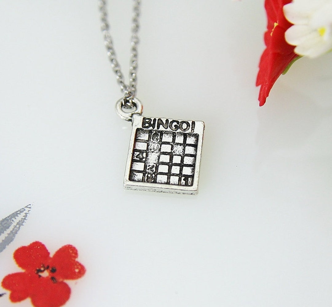 Bingo Charm Necklace, Bingo Charm, Game Charm, Bingo Jewelry, Christmas ...