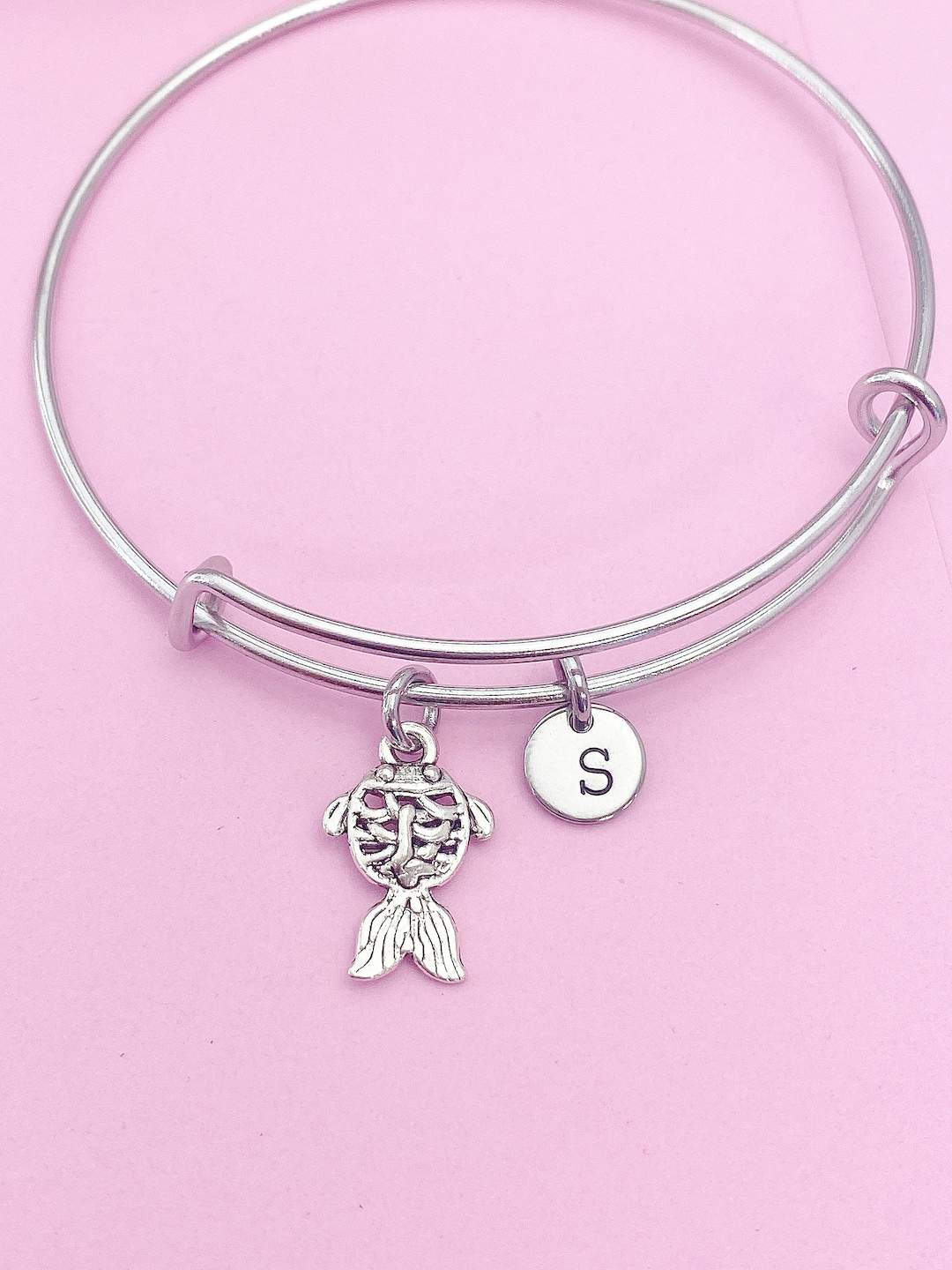 Goldfish Bracelet in Silver, Necklace and Keychain in Option ...