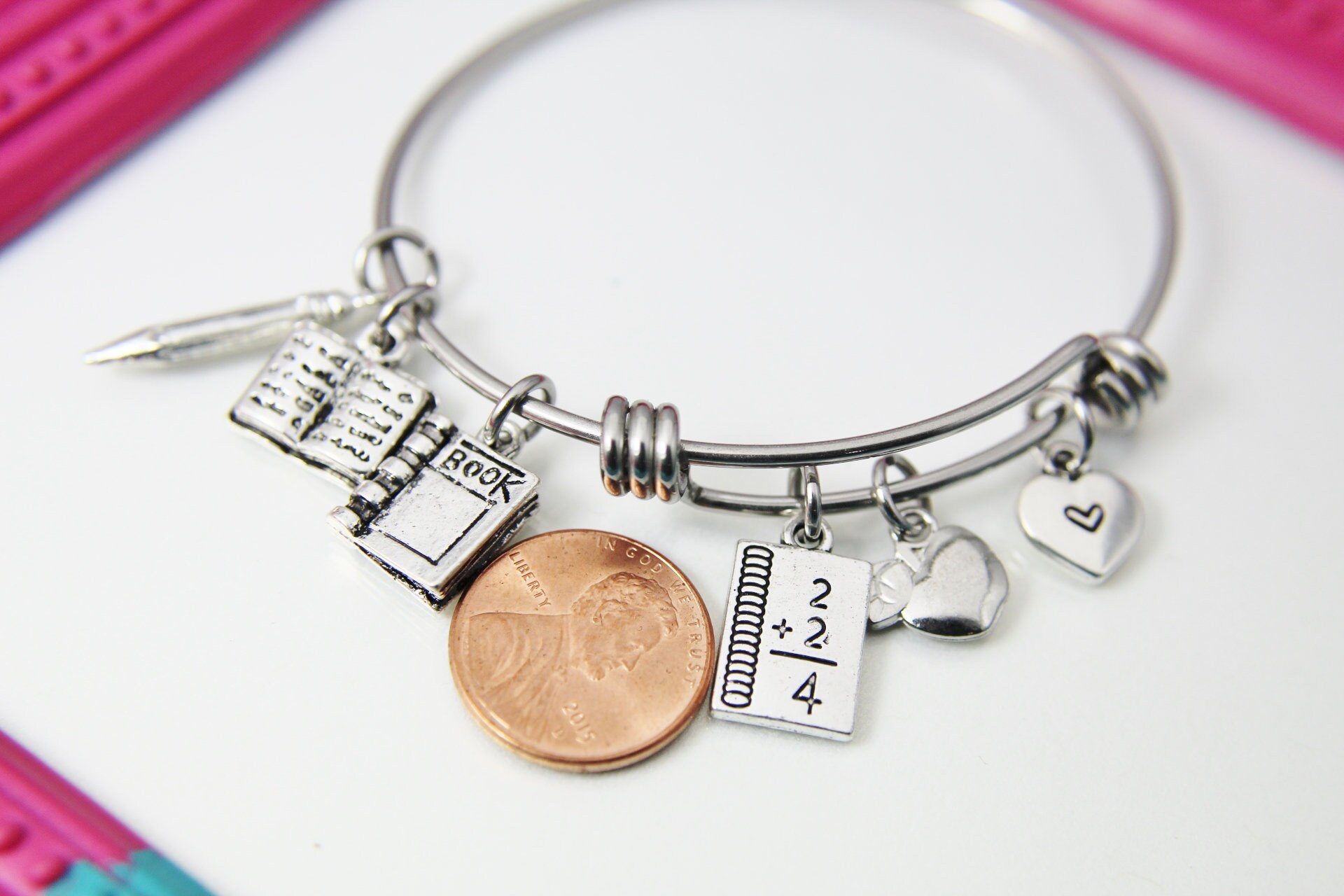 Best Christmas Gift Math Teacher Math Book Charm Apple - Etsy