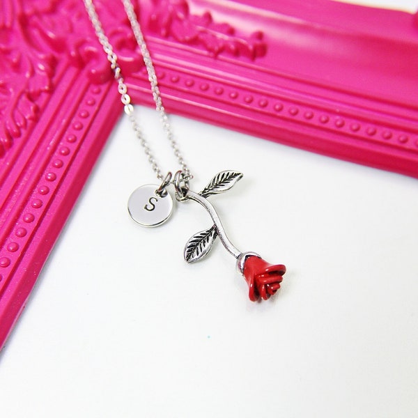 Red Rose Necklace - Etsy