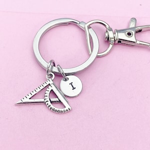 Protractor Triangle Ruler Keychain, Bracelet Necklace in Option ...