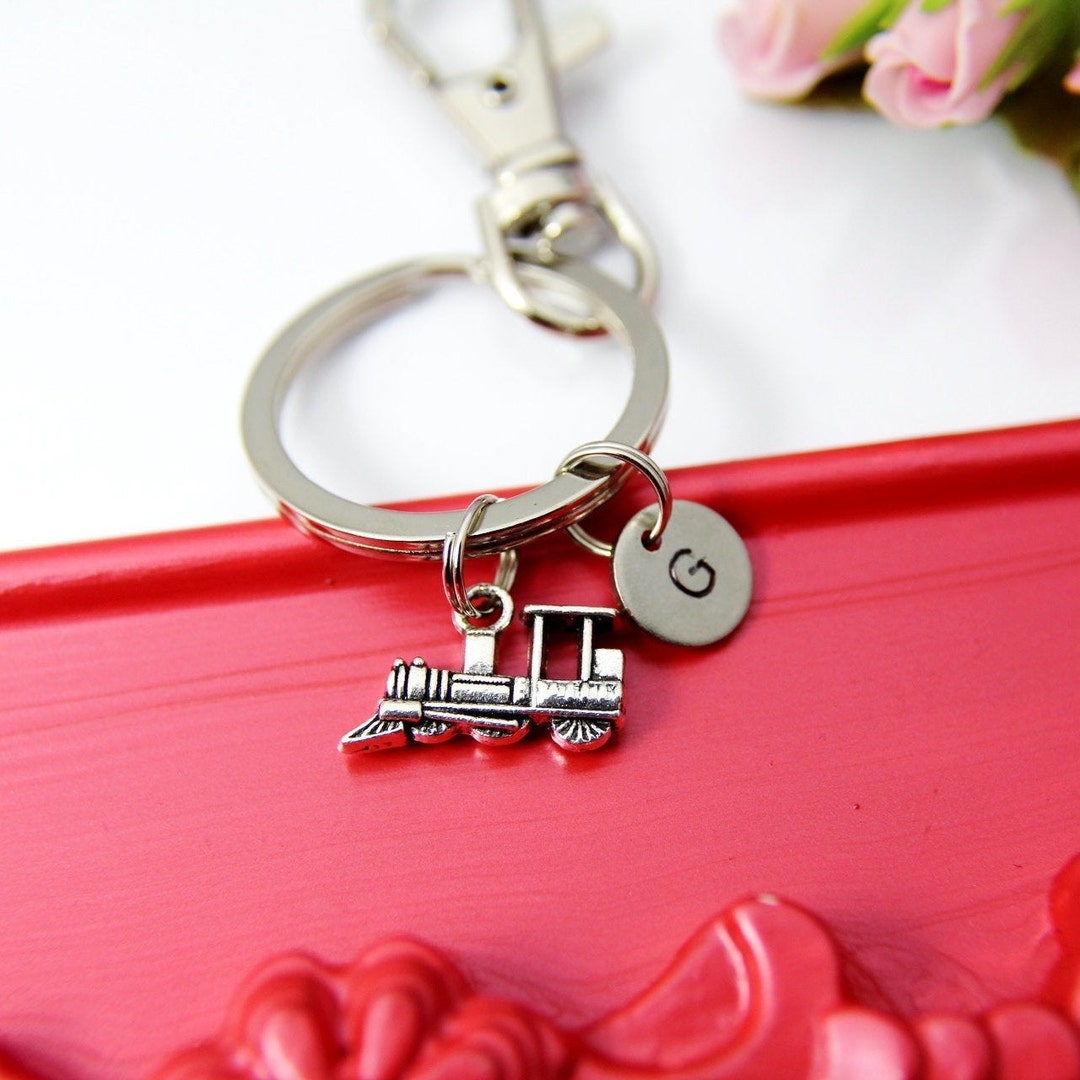Train Locomotive Keychain, Steam Train Charm, Steam Engine Train Charm ...