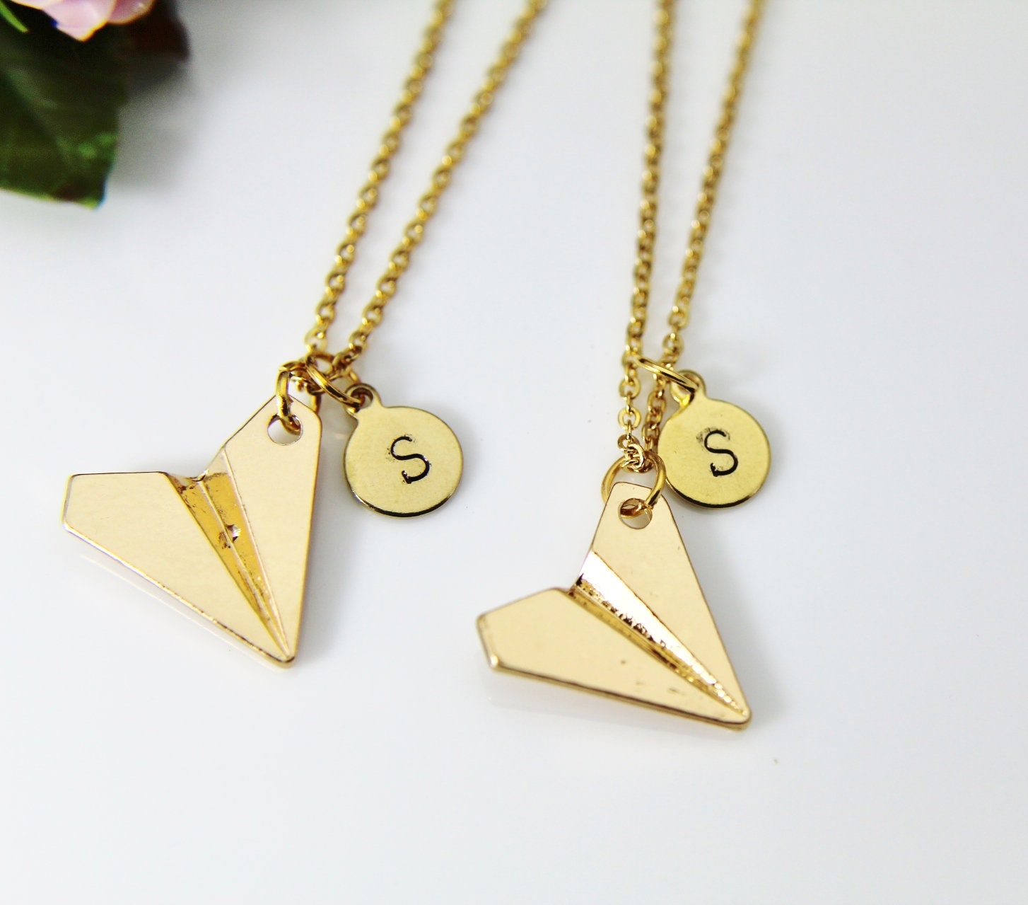 Gold Paper Plane Charm Necklace Paper Plane Charm - Etsy