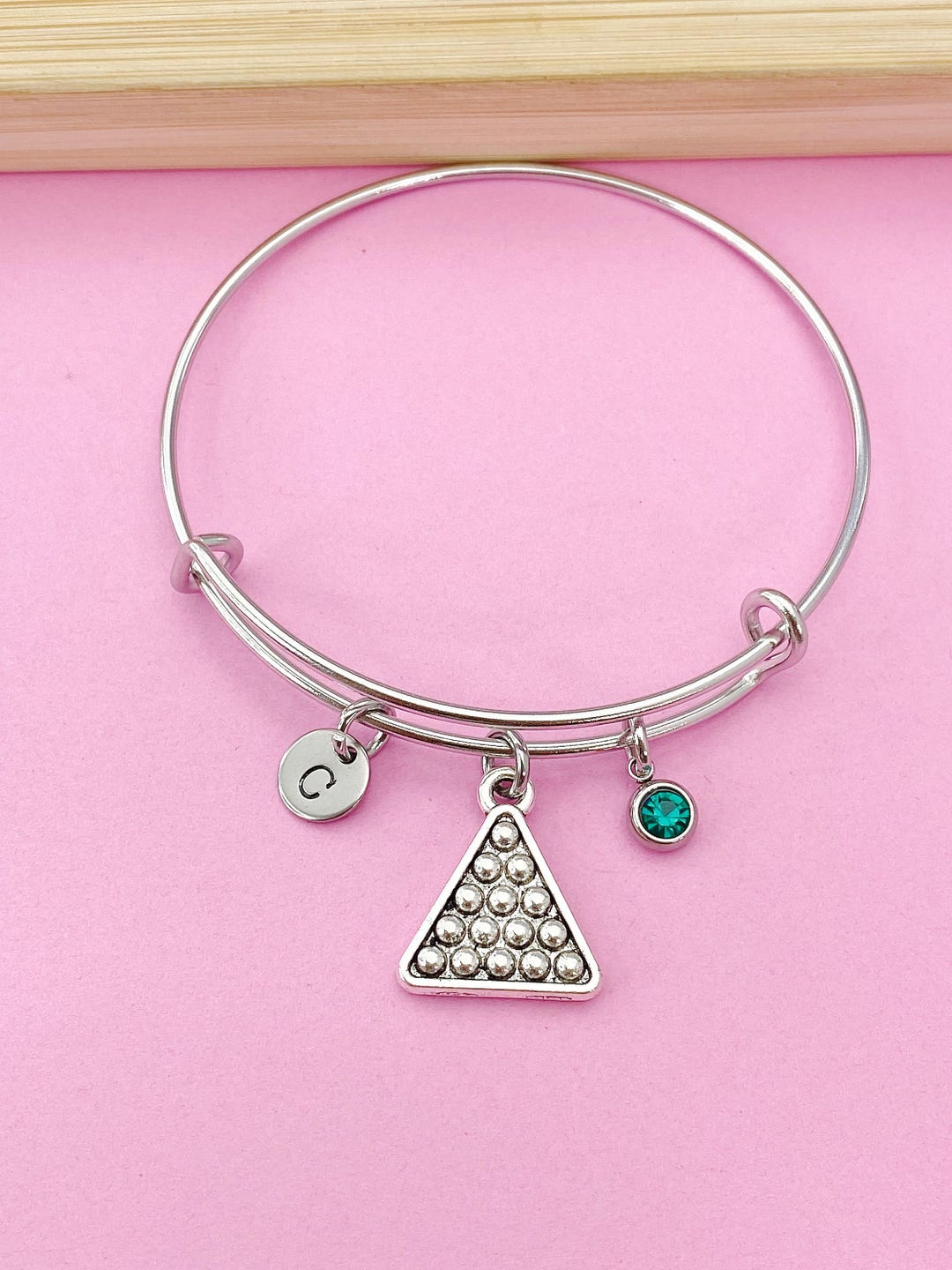 Silver Pool Table Rack Bracelet, Billiards Bracelet, Snooker Charm ...
