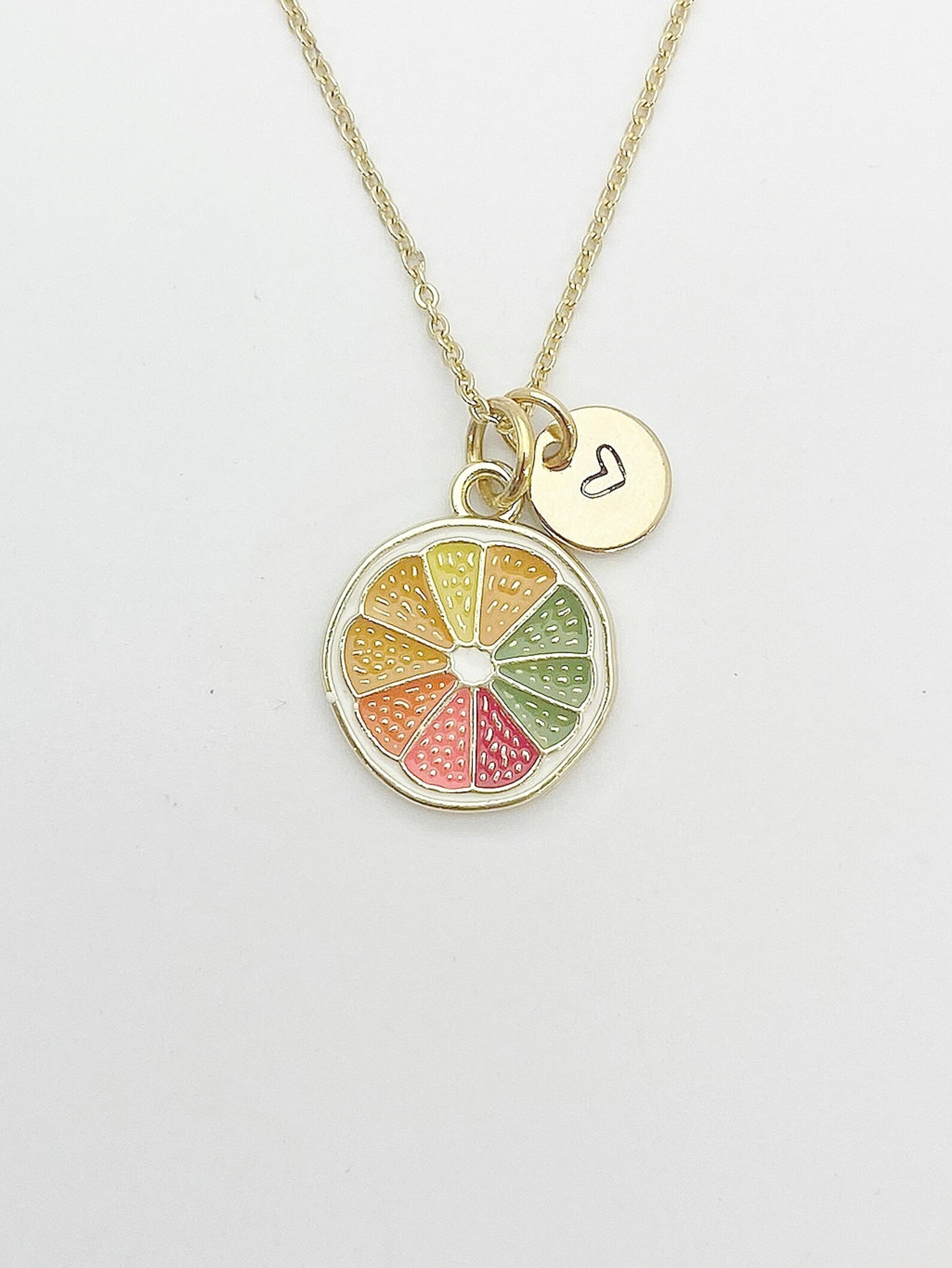 Gold Lemon Slice Charm Necklace Teens Birthday Gifts Ideas Personalized ...