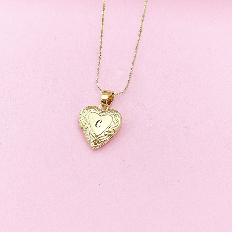 Heart Locket With L - Etsy
