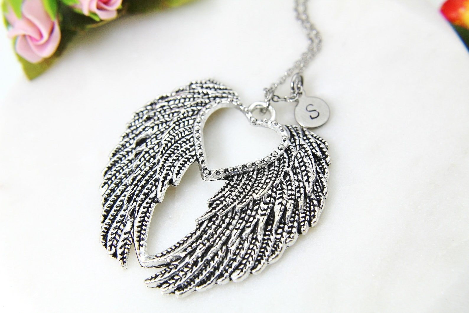 Guardian Angel Wing Necklace Silver Guardian Angel Wing - Etsy