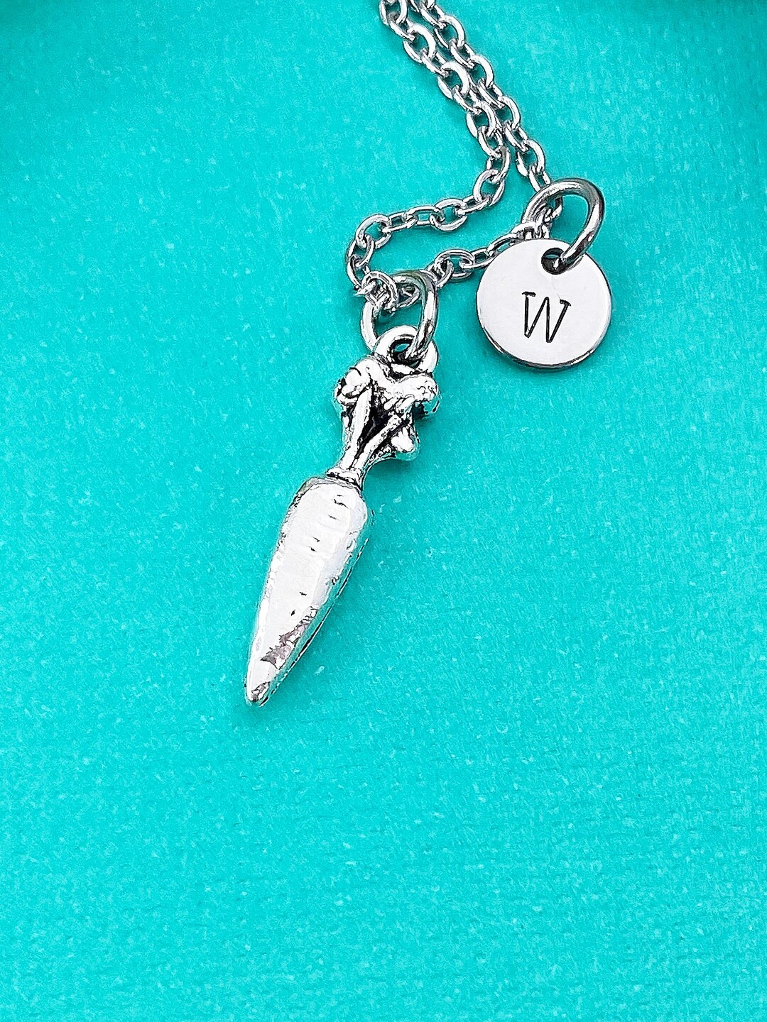 Carrot Necklace, Silver Carrot Charm Necklace, Foodie Gift, Vegan Gift ...