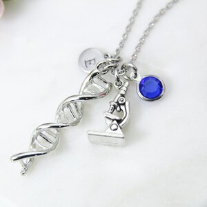 DNA Necklace, Microscope Necklace, Scientists Gift, Biology Gift ...