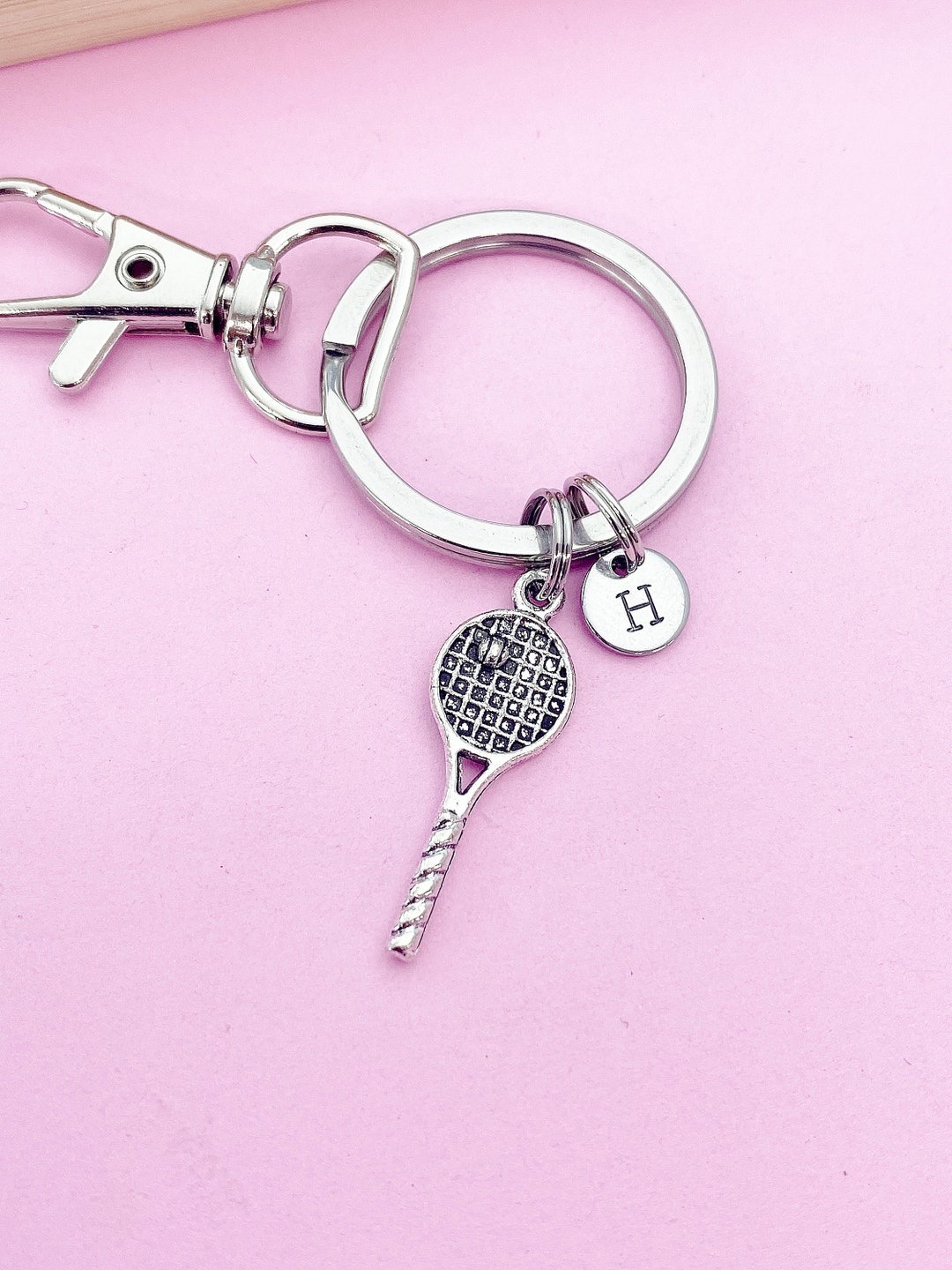 Silver Tennis Racket Keychain Coach Tennis Player School Team Gifts ...