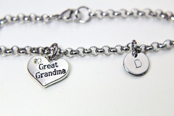 Great Grandma Heart Bracelet Silver Great Grandma Heart Charm - Etsy