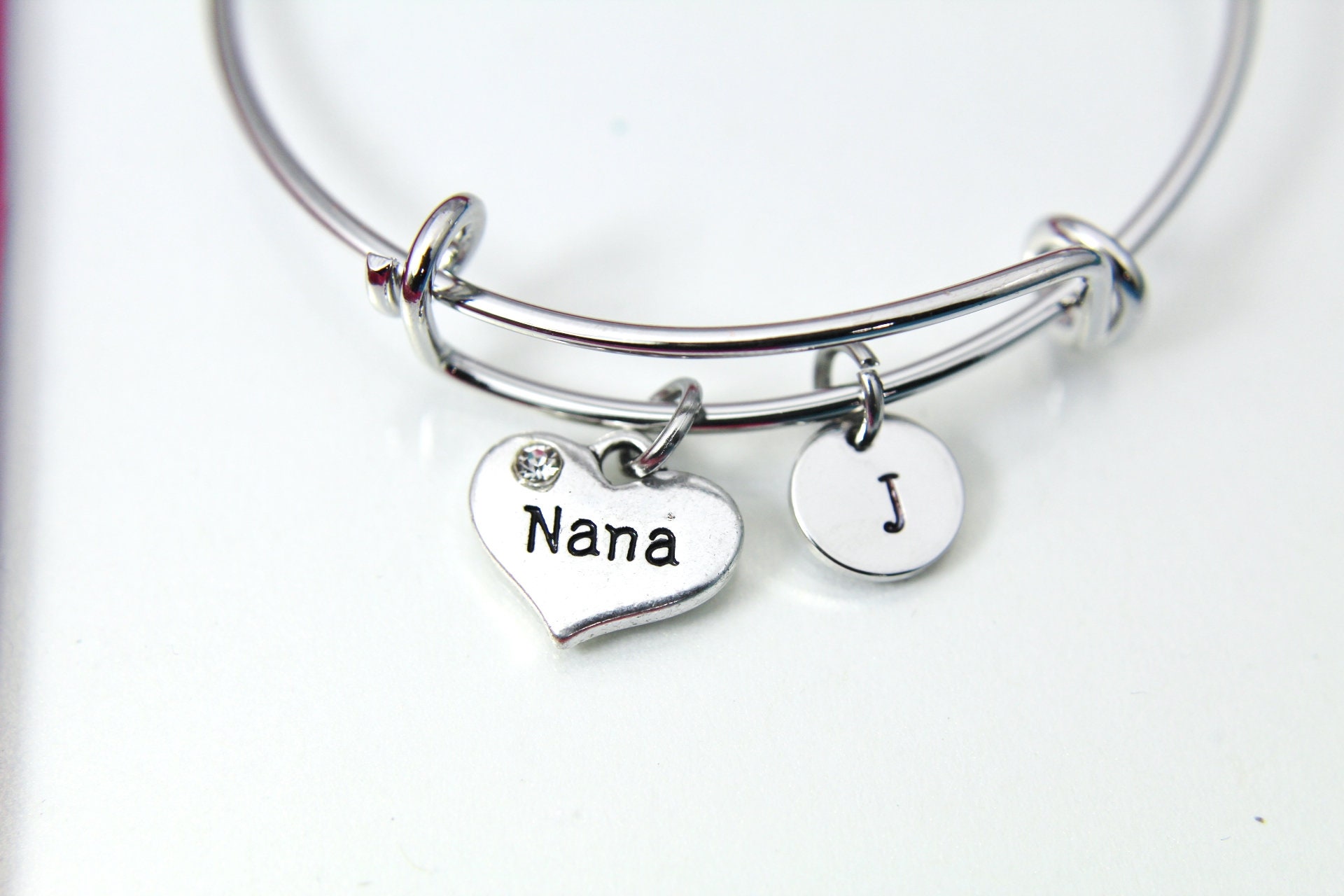 Nana Bracelet Silver Nana Charm Heart Charm Nana Gift - Etsy.de