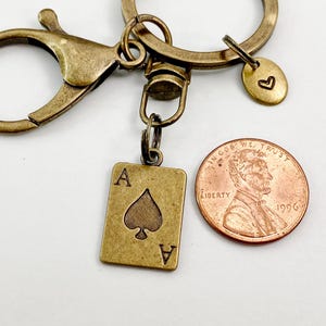 Bronze Ace of Spades Charm Keychain, N5815A - Etsy