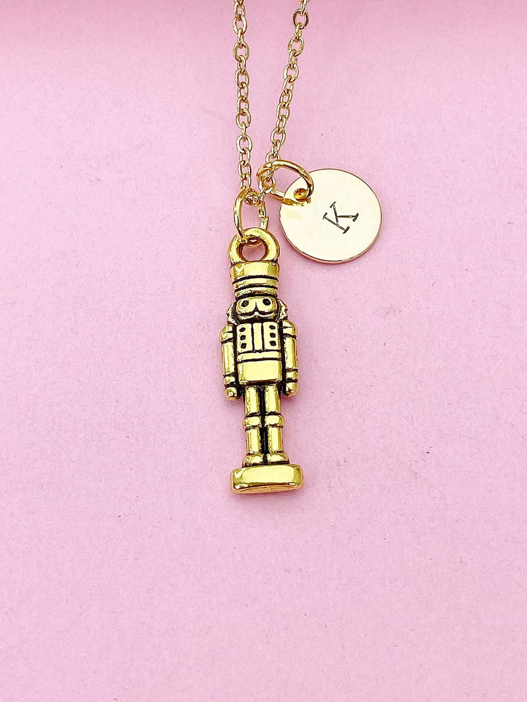 Gold Nutcracker Soldier Christmas Ballet Charm Necklace, Personalized ...