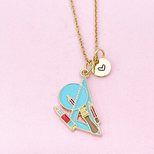 Gold Ruler Protractor Charm Necklace, Bracelet or Keychain Option ...