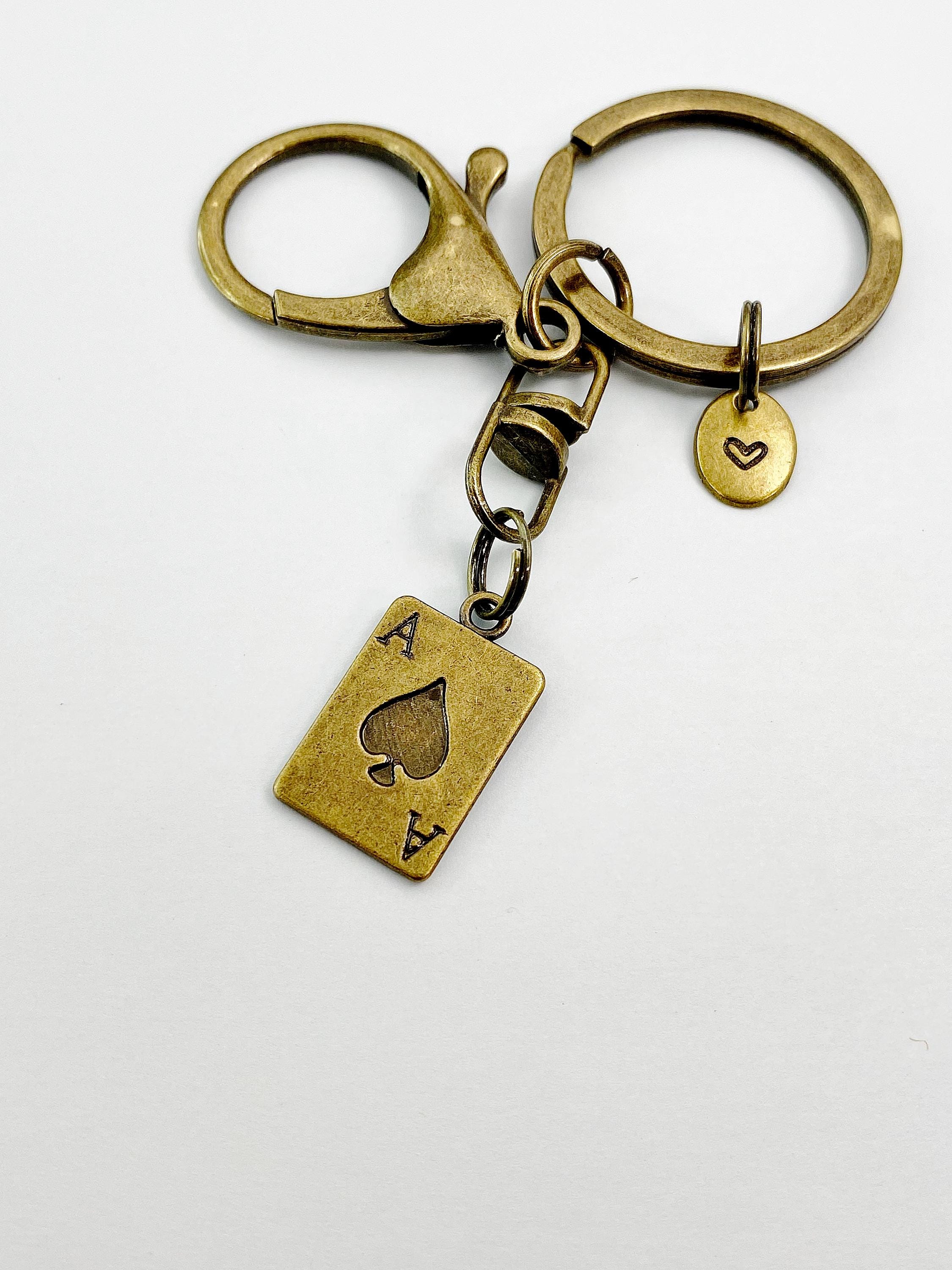Bronze Ace of Spades Charm Keychain, N5815A - Etsy
