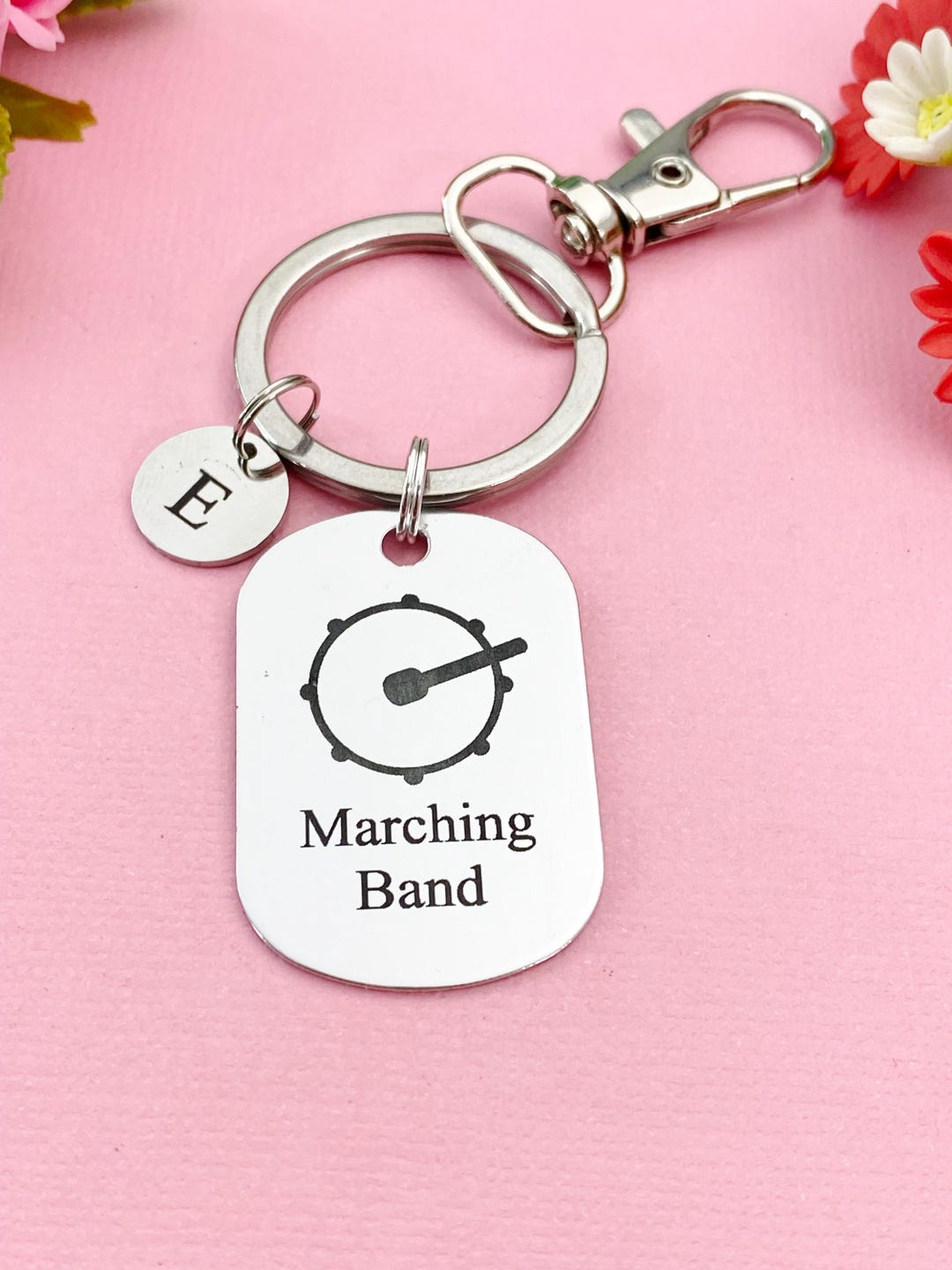 Bass Drum Charm Silver Marching Band Keychain, Necklace Option, D404A ...