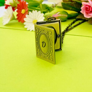 Best Christmas Gift Bronze Book Locket Necklace Personalized Customized ...