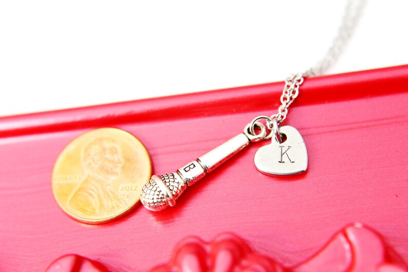 Silver Microphone Charm Necklace Mic Charm Speaker Gift | Etsy