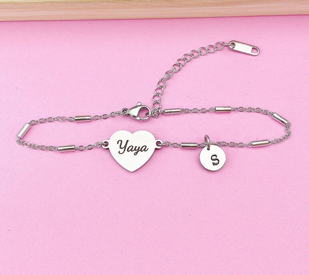 Yaya Gifts, Yaya Bracelet, Stainless Steel Heart Bracelet, Yaya Jewelry ...