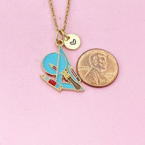 Gold Ruler Protractor Charm Necklace, Bracelet or Keychain Option ...