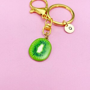 Lime Green Kiwi Fruit Slice Keychain in Gold, AN5573 - Etsy