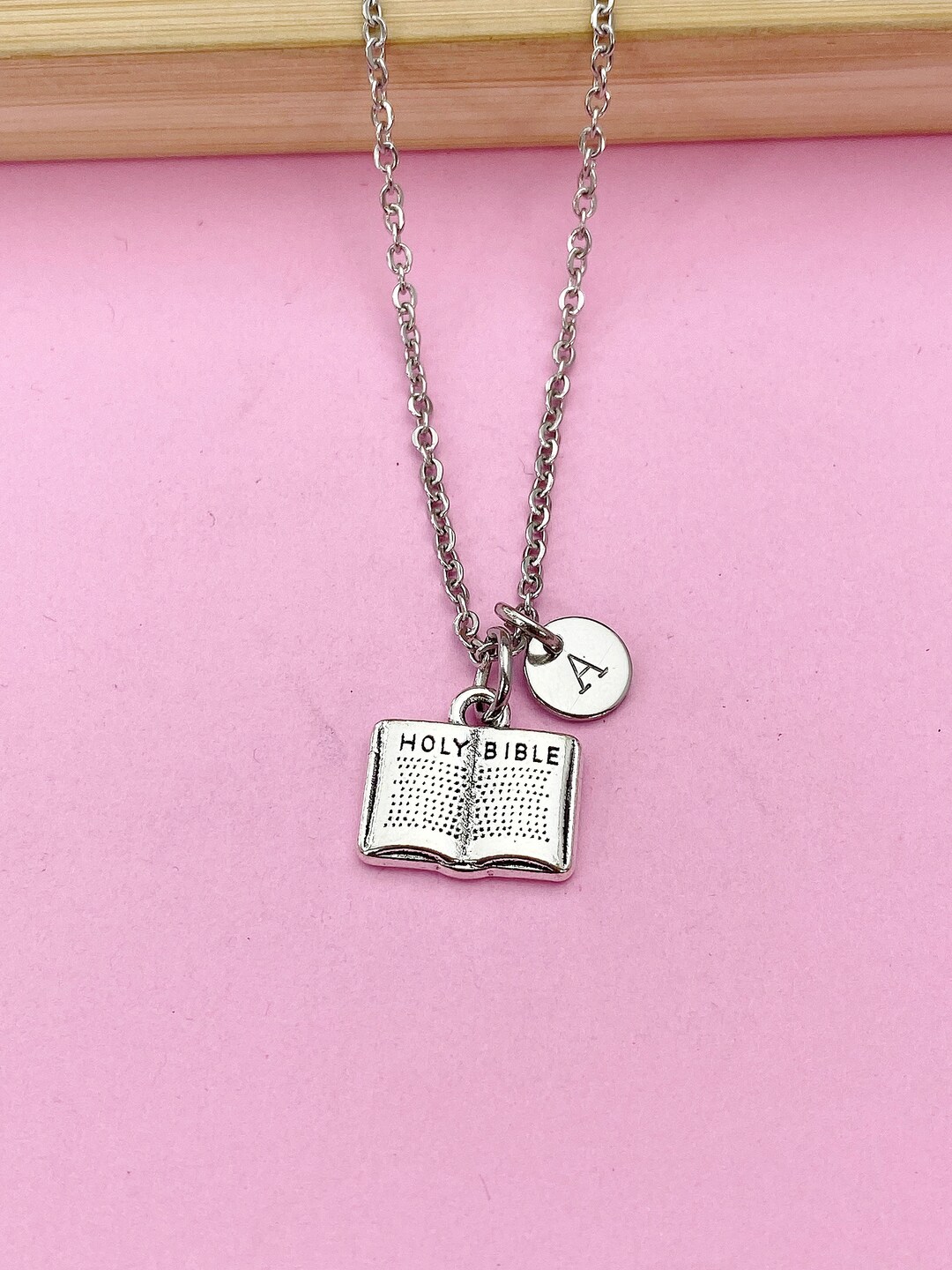 Silver Holy Bible Charm Necklace, Holy Bible Jewelry Gift, N5752 - Etsy