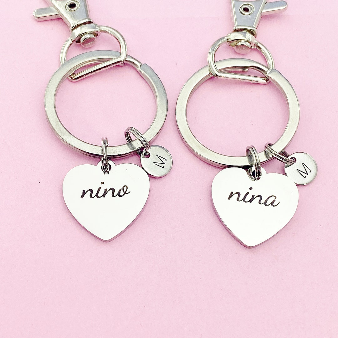 Nina Nino Keychain, Stainless Steel Heart Nina Gifts, Nino Gifts ...