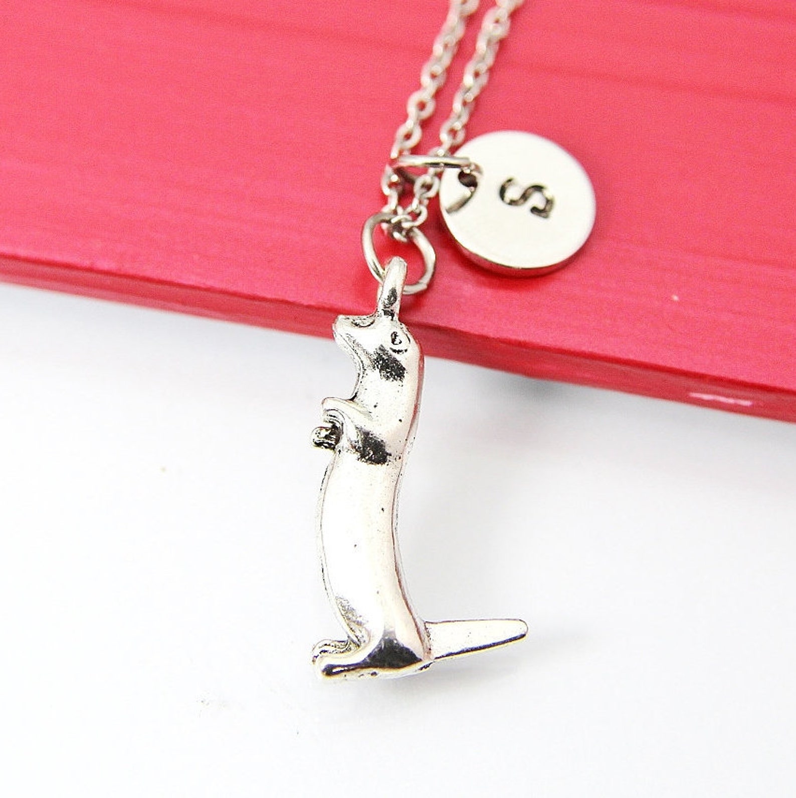 Silver Otter Charm Necklace Gift Otter Charm Sea River Otter - Etsy
