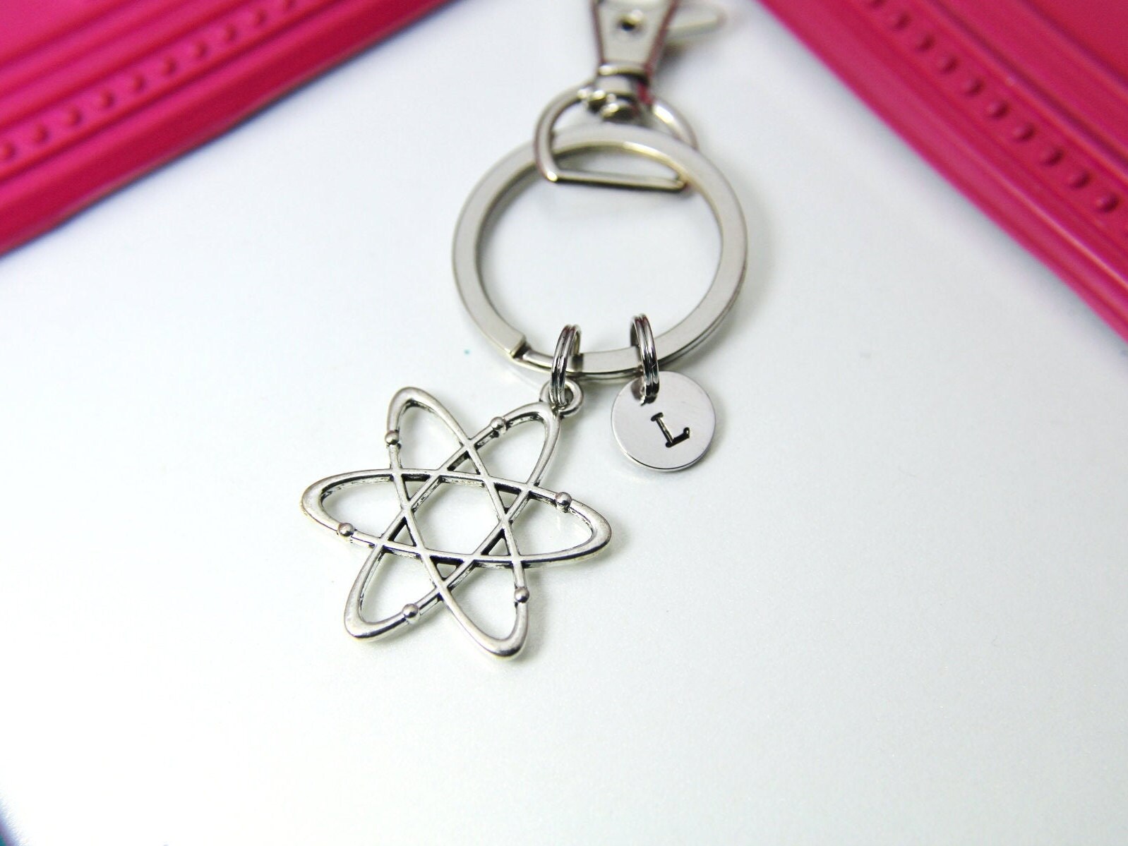 Silver Atom Charm Keychain Science Teacher Gift Scientists | Etsy