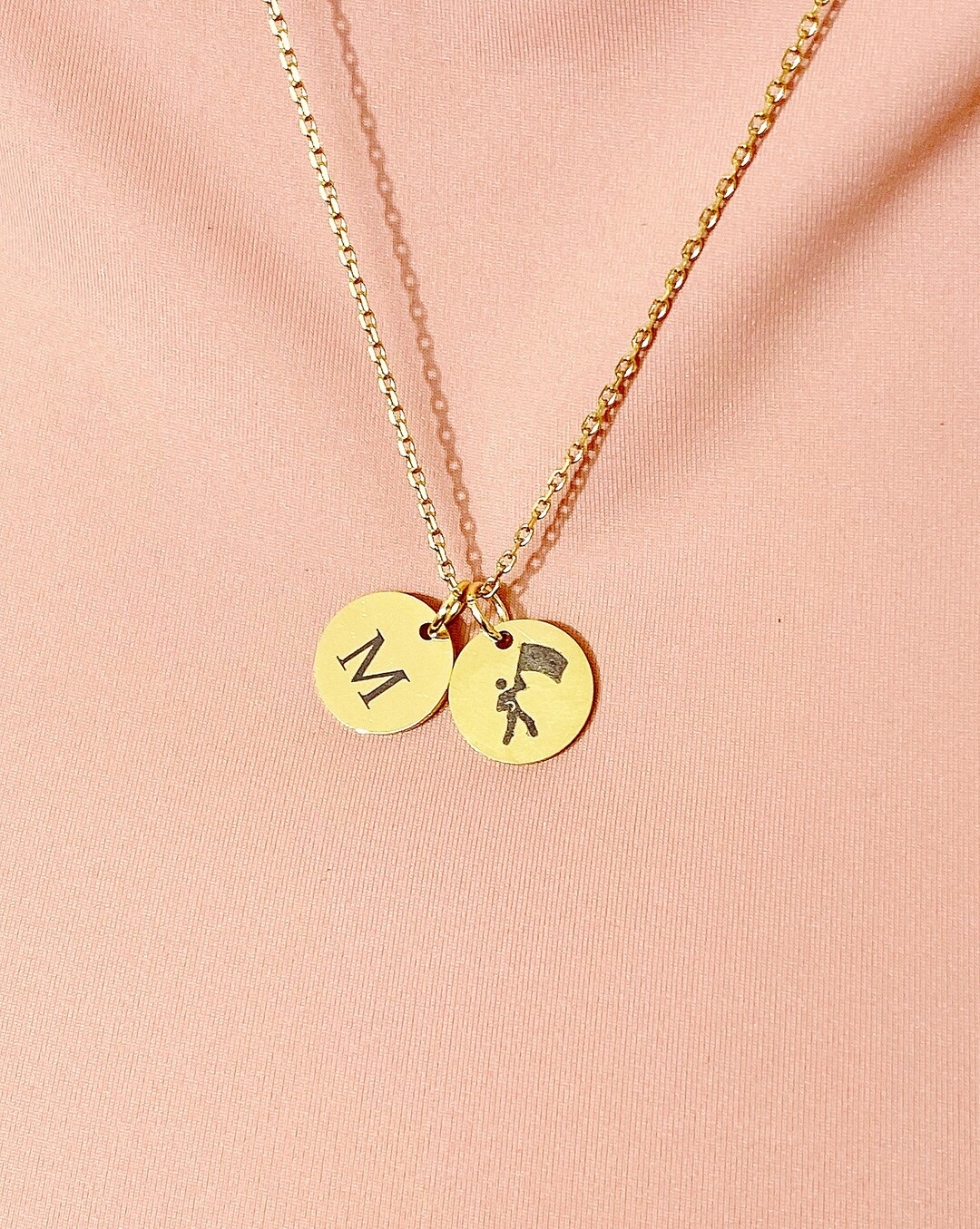Gold Color Guard Charm Necklace – Flag Performer Gift, Marching Band ...