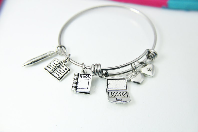 IT Teacher Bracelet Computer Charm Apple Charm Textbook - Etsy