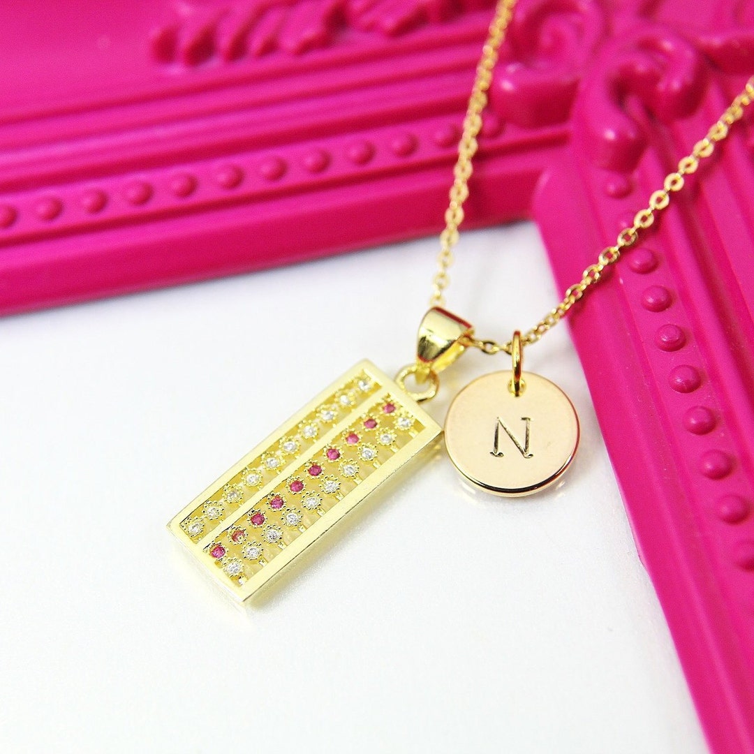 Gold Abacus Necklace, Abacus Charm, Accountant Gift, Bookkeeper Gift ...