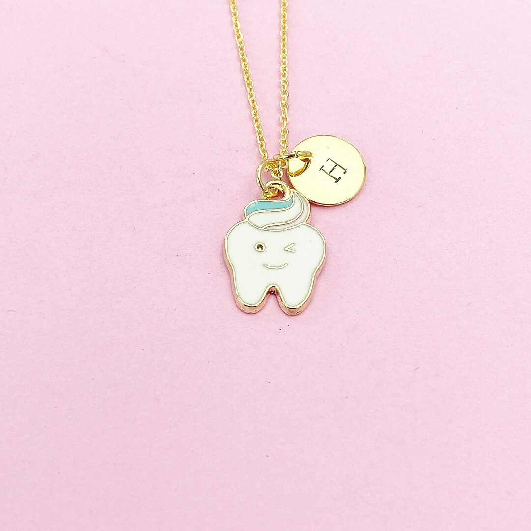 Cute Tooth Molar Necklace in Gold or Silver, N5590 - Etsy