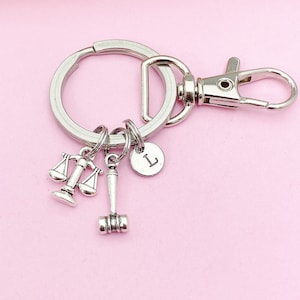 Lawyer Keychain, Justice Scale Charm, Gavel Charm, Libra Charm, Lawyer ...