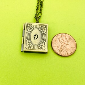 Best Christmas Gift Bronze Book Locket Necklace Personalized Customized ...