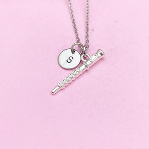 Silver Flute Charm Necklace, Music Gift, Matching Band Gifts, N2931A - Etsy