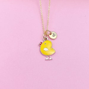 Gold Cute Yellow Chicken Charm Necklace Personize Customize Charm ...