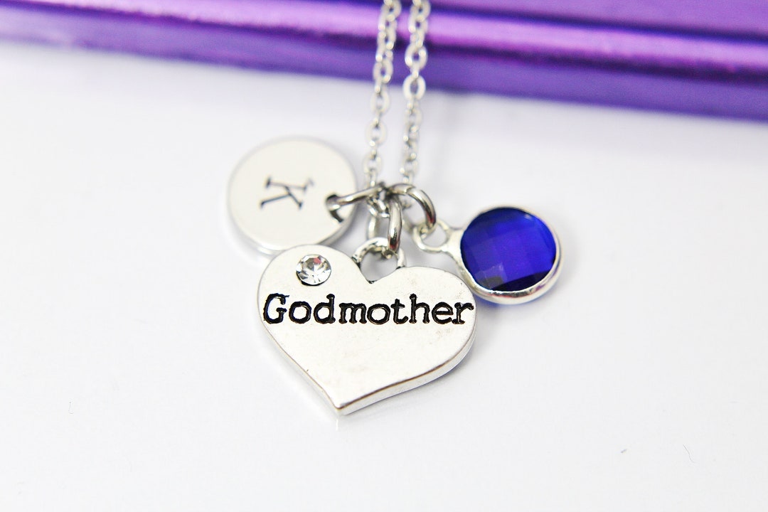 Godmother Necklace, Godmother Charm, Heart Charm Necklace, Godmother ...