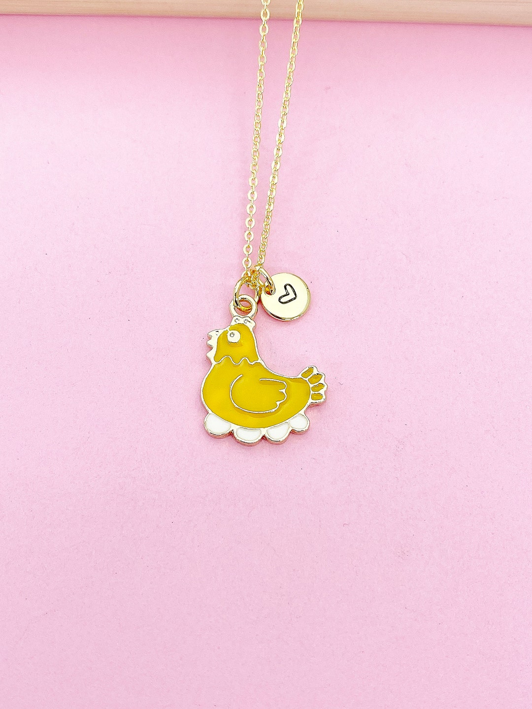 Gold Chicken Hen With Eggs Charm Necklace Farmer Gifts Ideas ...