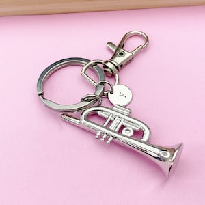 Silver Trumpet Charm Keychain, N5701 - Etsy
