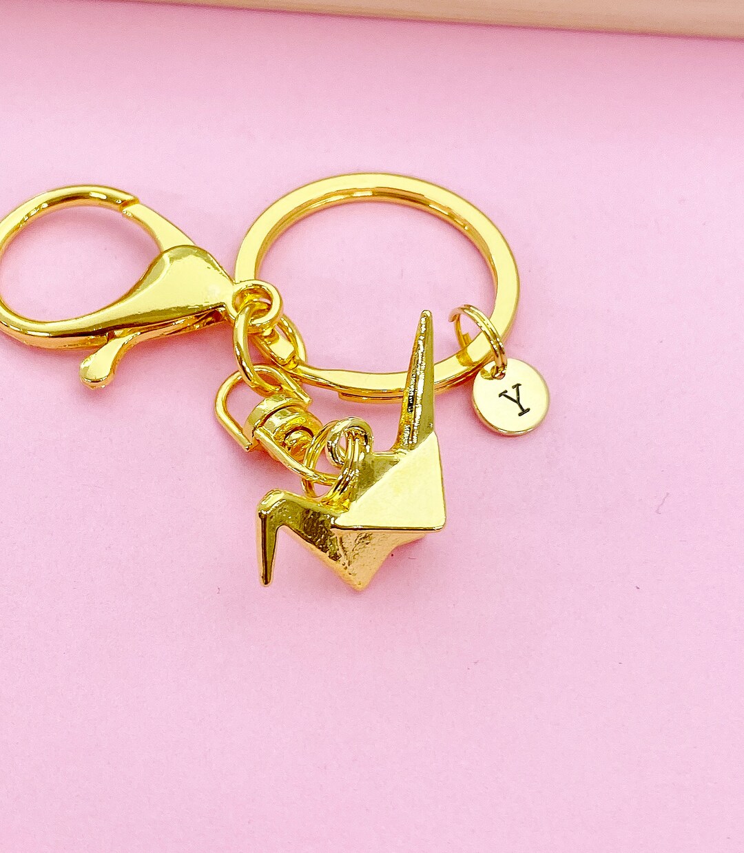 Gold Paper Crane Keychain Japanese Crane Bird Customize, AN1470 - Etsy