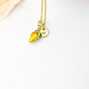 Mangoes Necklace, Gold Mangoes Tropical Fruit Necklace, Birthday Gift ...